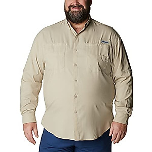 Columbia Men's Plus Tamiami II Long Sleeve Shirt, Fossil - Small