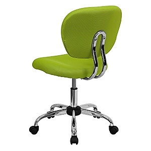 EMMA + OLIVER Mid-Back Apple Green Mesh Padded Swivel Task Office Chair with Chrome Base