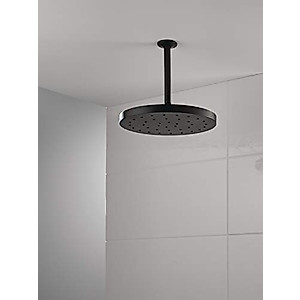 DELTA FAUCET 52160-BL25 Delta H2Oknietic Single Setting UltraSoak Shower Head, 2.5 GPM Water Flow, Matte Black