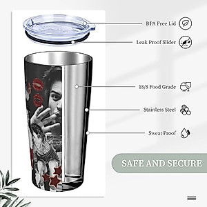 OAEWRE Joe Actors Keery Stainless Steel Mug Insulated Tumbler Coffee Mugs with Lids and Straw Double Wall Vacuum Cup 20oz