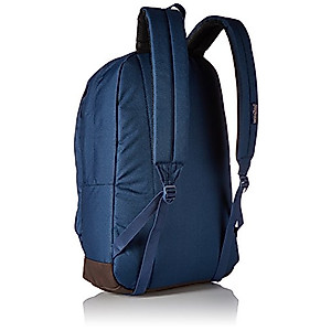 JanSport Cortlandt Laptop Backpack, Navy, 15” Laptop Sleeve-Synthetic Leather Shoulder Computer Bag with Large Compartment, Padded Straps-Book Rucksack for Men, Women