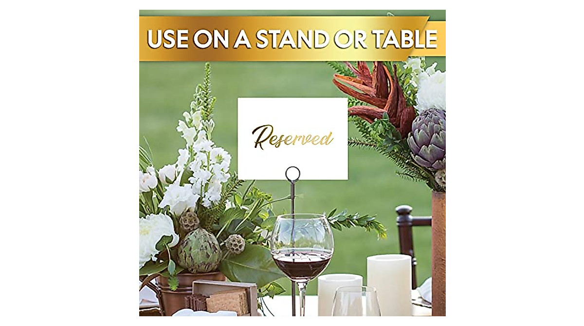 Elegant Gold Reserved Table Signs for Any Event