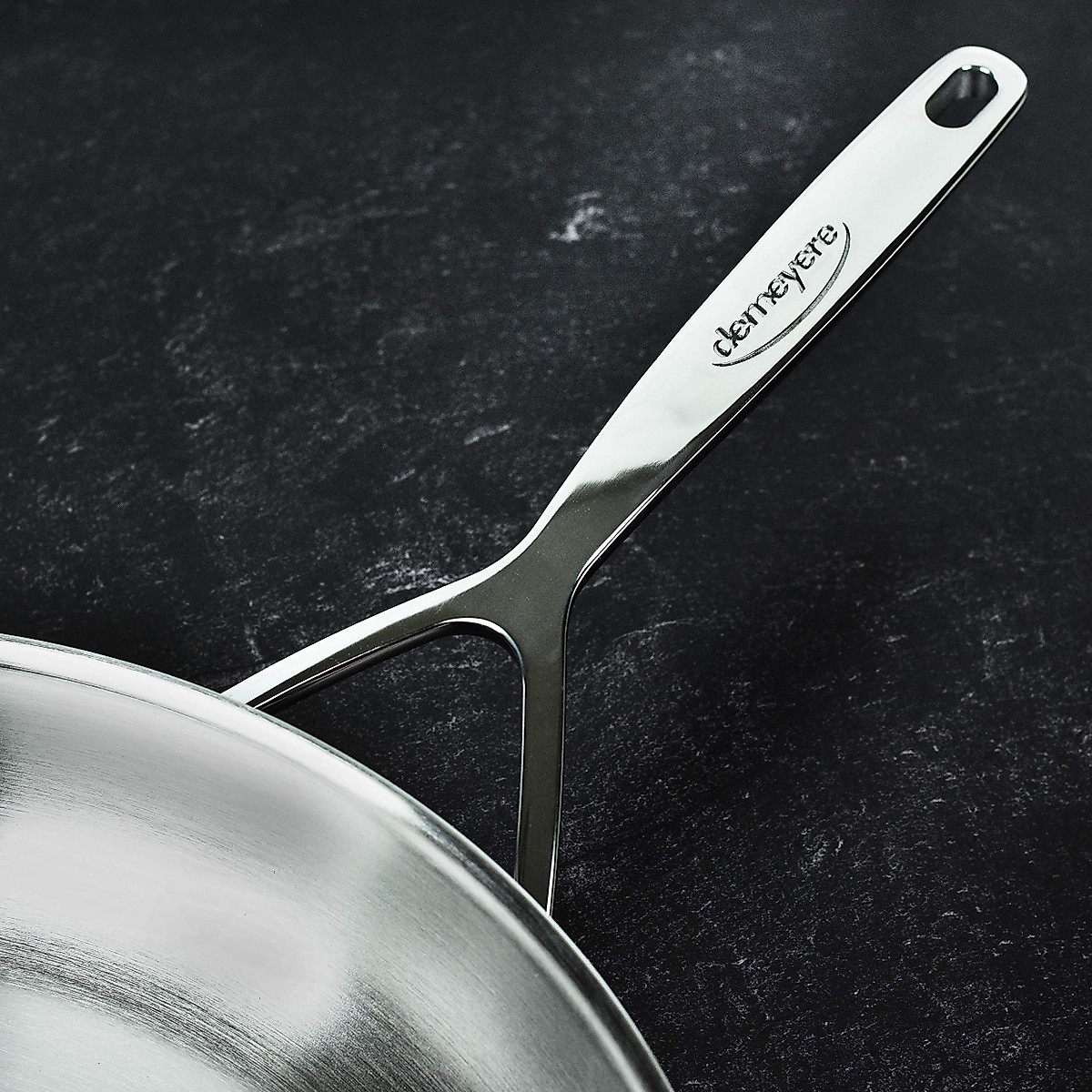 Demeyere 5-Plus 12.5" Fry Pan Skillet with Glass Lid - 5-Ply Stainless Steel, Made in Belgium