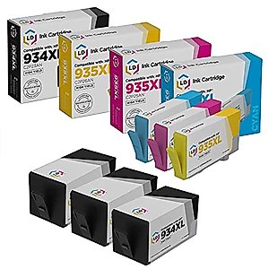LD Remanufactured Replacement for HP 935XL & HP 934XL Ink Cartridges for HP Printers OfficeJet 6812, 6815, OfficeJet Pro 6230, 6830, 6835 High Yield (3 Black, 1 Cyan, 1 Magenta, 1 Yellow, 6-Pack)