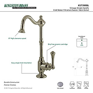 KINGSTON BRASS KS7398BL Vintage Cold Water Filtration Faucet, Brushed Nickel