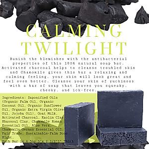 Salo Soap's Natural Bar Soap Body Wash with Goat Milk Soap, Activated Charcoal, Chamomile, Coconut Oil, Olive Oil, Shea Butter, Womens, Mens and Teens body soap bars.
