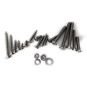 226 Pieces Stainless Steel Sheet Metal Screw Assortment & Machine Screws 36 Different Sizes of Flat, Oval, Pan, Hex Head Phillips Self Tapping Screws Hardware for Wood, Metal or Fiberglass