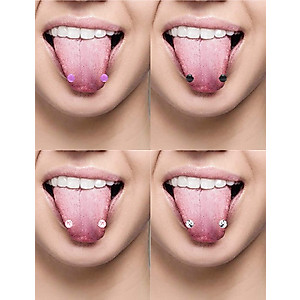 Oufksiyy 48PCS 14G Tongue Rings Glitter Bioflex Flexible Acrylic Curved Barbell Snake Eyes Tongue Nipple Ring Body Piercing Jewelry Retainer for Women Glow in The Dark Bridge Tongue Rings