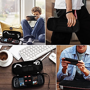 ivoler Carrying Case for RAZER EDGE Wi-Fi/5G/FOUNDERS EDITION, GAMING HANDHELD 6.8''2022 Portable Hard Shell Pouch Carrying Travel Game Bag for RAZER EDGE Accessories Holds 4 Game Cartridge (Black)