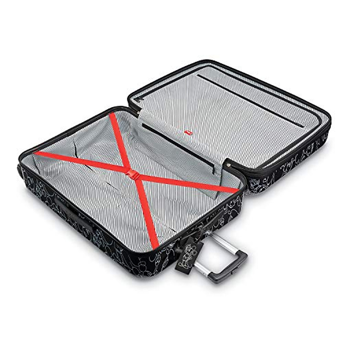 AMERICAN TOURISTER Disney Hardside Luggage With Spinner Wheels, Mickey Mouse Scribbler Multi-Face, 2-Piece Set (20/28)