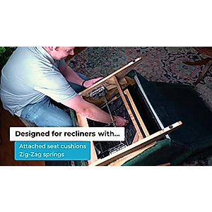 SagsAway 4 Piece Sagging Recliner DIY Repair Kit. No Tools Needed. High Density, Flexible Foam Padding Reinforcement. Four 18 Inch Firm Supports Per Set, Per Seat to Extend The Life of Recliners, Blue