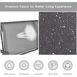 LUARANE Swing Glider Chair, Heavy-Duty Steel Frame 2-Person Outdoor Swing Bench, Sliding Rocker Double Seat Suitable for Backyard, Garden, Poolside, Lawn (Grey)