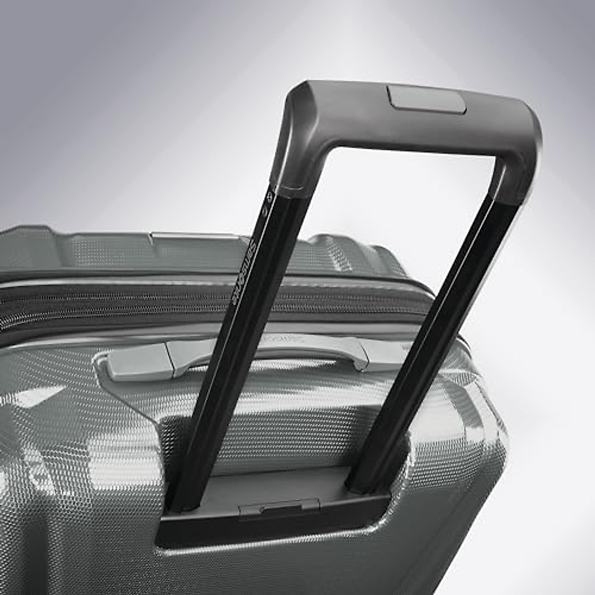 Samsonite SWERV DLX Spinner 4 Wheel 21 Inch Hard Side Travel Suitcase with Side Carry Handle, Telescopic Handle, and TSA Lock, Silver