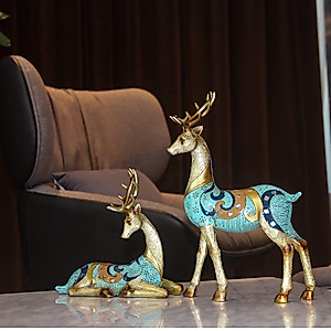 sugutee Large Deer Statue Home Decor, Deer Decor Home Decoration, Deer Figurines and Statues (Chinese)
