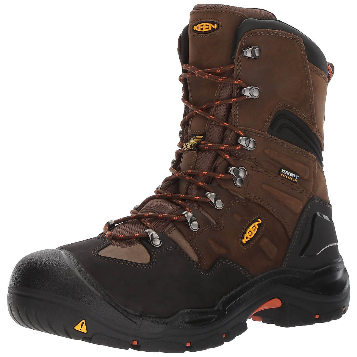 KEEN Utility mens Coburg 8" Steel Toe Waterproof Work Boots, Cascade Brown/Brindle, 15 Wide US