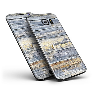 Design Skinz Design Skinz Vintage Wooden Planks with Yellow Paint Full-Body Wrap Decal Skin-Kit for The Galaxy S8
