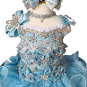 Jenniferwu Infant Toddler Baby Newborn Little Girl's Pageant Party Birthday Dress G016B Blue Size 3T