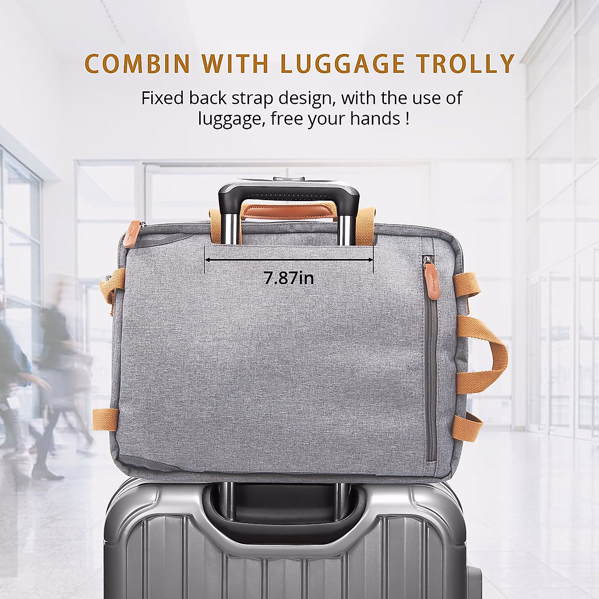 MOLNIA 3 in 1 Laptop Backpack, 17.3 inch Computer Bags for Men, Laptop Backpack for Men, for Travel Bussiness Men Women, Grey