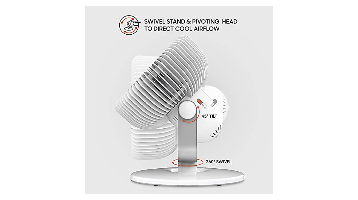 Sharper Image REFRESH 06 Swivel Fan – Quiet, Energy-Efficient Cooling