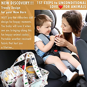 BILLIONBOXES Diaper Caddy - White, Functional, Baby Products Organizer, Unisex, Rectangular, Plastic, Free Standing, 1 Count