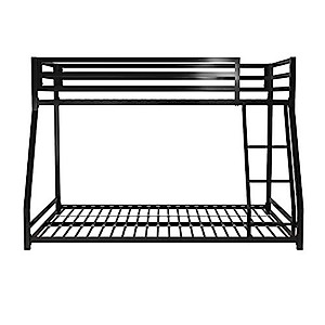 DHP Miles Metal Bunk Bed, Black, Twin over Full 77.5 inch L x 56.5 inch W x 54 inch H
