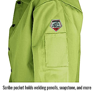BLACK STALLION 9 oz. FR Cotton Welding Coat - 30" Lime Green FL9-30C - XL