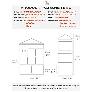 2 Packs Over The Door Storage Pockets,Hanging Storage Bags Organizer Linen Cotton Fabric Wall Door Closet 10 Pockets Home Organizer for Bedroom & Bathroom by AARainbow (Orange, C)