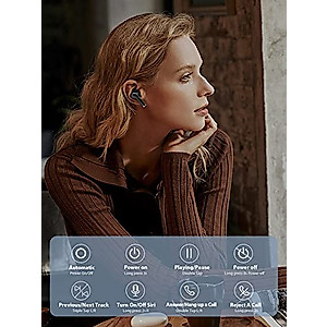 YHT Bluetooth 5.2 Wireless Earbuds, Clear Call Noise Cancelling with 4 Microphones Wireless in Ear Headphones, LED Power Display HiFi Stereo Sound Earphones Compatible for iPhone Android, Blue