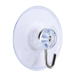 20 Pack Clear Plastic Strong Suction Cup with Removable Hook (7/8" (22.22mm) Diameter)