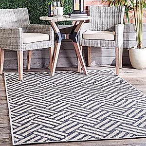 nuLOOM Charter Homely Herringbone Indoor/Outdoor Area Rug, 6' 7" x 9', Grey