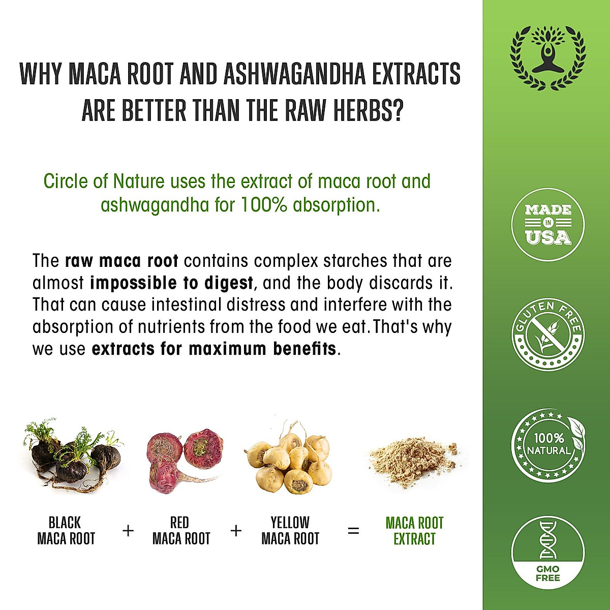 Maca Root 10,000 mg, Ashwagandha 6000mg Extract, Capsules for Men & Women with Turmeric Curcumin and Bioperine 120 Capsules Made in USA