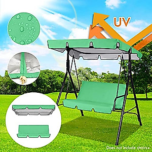 KFJZGZZ Replacement Cover Swing Ceiling Cloth Rain Cover Outdoor Awning Courtyard Patio Lawn & Garden Tree Swing for Adults Couch (0-Green, One Size)