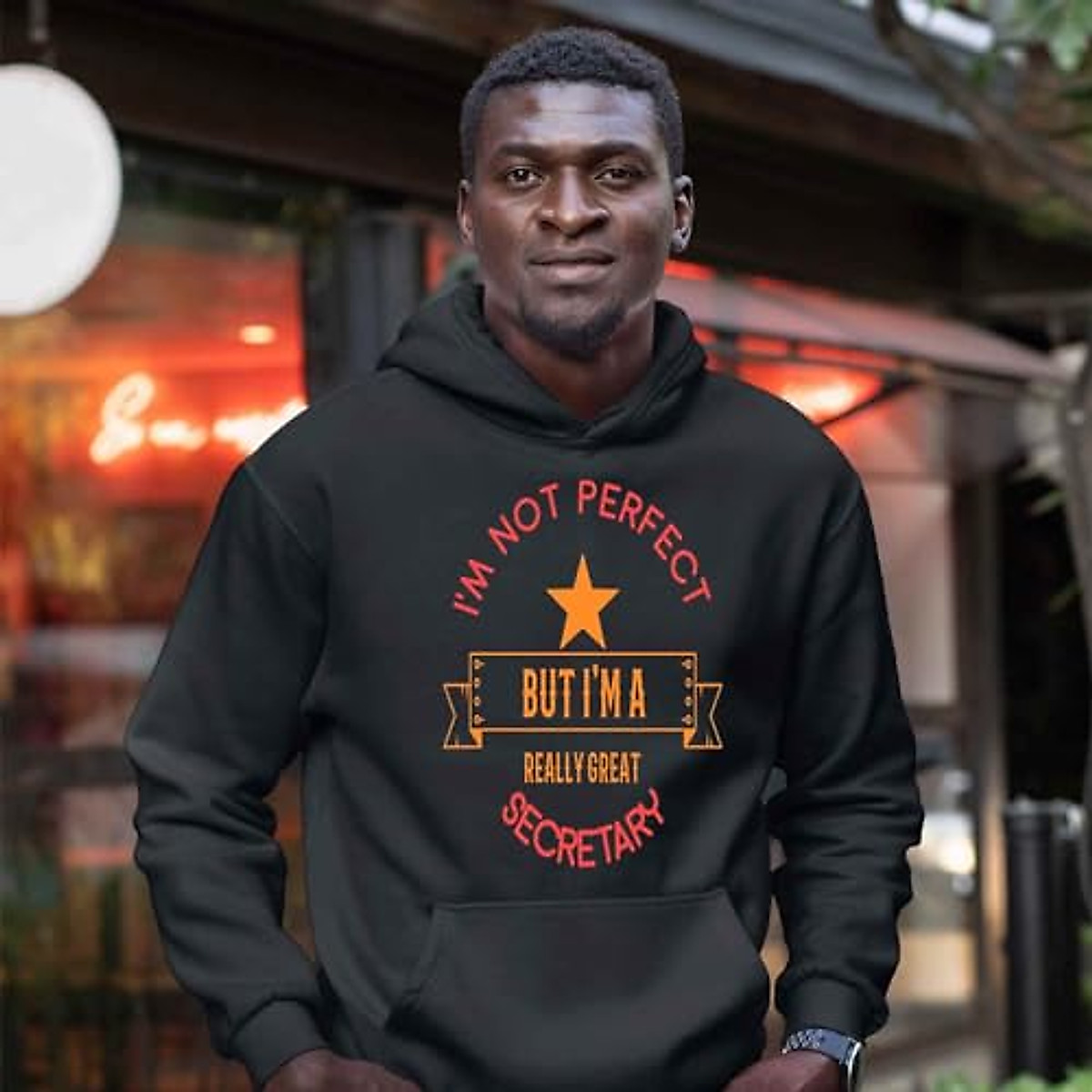 Inspirational Gift Funny Secretary Gift for Girls and Women - Humor on Men Women Gray Multicolor Pullover Hoodie