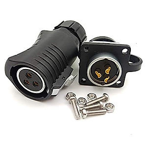 SZJELEN XHP20 30A 500V 3Pin Panel Mount Waterproof Power Connector IP67,Electrical Wire Connector Plug Socket,Fit RV Solar Port,Solar Charge Plug (3Pin, Plug Female &Socket Male)