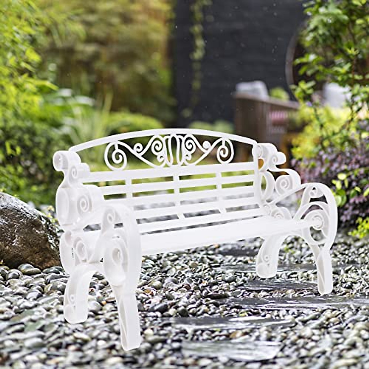 NUOBESTY Miniatures Rustic Bench 2pcs Furniture 1: 6 Scale Miniature Modern Styled Garden Patio Park Bench Garden Decor Sofa Bench Rustic Decor