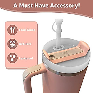 Jmoe USA Leakproof Spill Stopper Kit | 6 Pieces for Stanley Cup H2.0 40oz / 30oz ONLY | Tumbler Accessories | Food-Grade Silicone Straw Cover Caps, Square & Round Stopper Plugs | BPA Free | 2 Sets