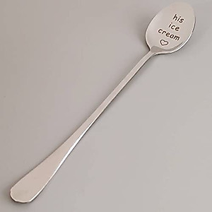 His and Her Gifts Coffee Spoons for Couples Anniversary Valentines Day Gifts for Her Him Birthday Gifts for Boyfriend Girlfriend Ice Cream Spoon Tableware 2pcs