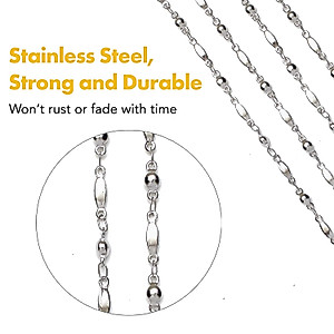 Stainless Steel Chain Women's Lanyard, Stronger, Made in USA, Badge Holder 34 inches, - Stainless Steel - Non Breakaway