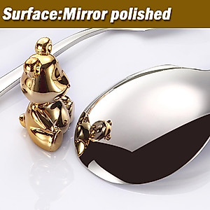 Txhlyx Serving Spoons,SUS 304 Stainless Steel Serving Spoons,Dishwasher Safe 8.5 x 2.5 inches (Set of 2)