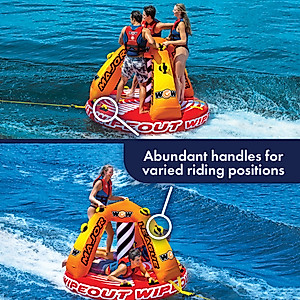 WOW Sports Wipeout Towable Tube for Boating - 1 to 3 Person Towable - Standing Tubes for Boating