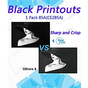 (1x Black) Compatible 85A CE285A Toner Cartridge 85A Used for HP P1100 P1102W Pro M1132 M1210 M1212nf M1214nfh M1217nfw M1219nf, by EasyPrint
