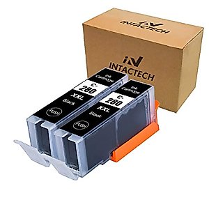 Intactech Compatible Ink Cartridges Replacement for Canon PGI-280XXL PGBK PGI-280 XXL Black Ink Tank 2 Pack(2 Black PGI 280xxl) Work with Pixma TS6120 TS8120 TR7520 TR8520 TS9120 TS6220 TS8220 TS9520