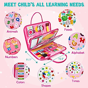 Palmatte Toddlers Busy Board Montessori Toys for 1 2 3 4 Year Old Boy Girl Gifts Sensory Board Sensory Toys for Toddler Activities Learning Fine Motor Skills Educational Toys for Toddler Travel Toys