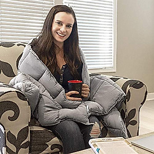 HomGarden Weighted Blanket for Adult (15lbs, 48" x 72"), Washable Heavy Blankets Cotton