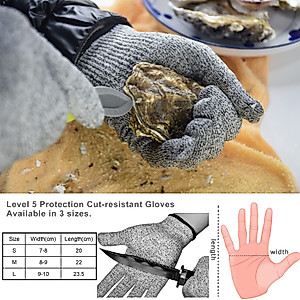 YIVCKOM Oyster Shucking Knife, Oyster Shucking Kit, Oyster Knife with Stainless Steel Blade and Non-slip Handle, Oyster Shucking Knife Set (2 Knives +2 Gloves)