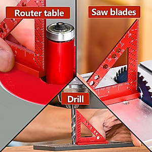 Small Square Tool with 0.7mm Mechanical Pencil Fixed Miter Angle Pin 90 Degree Mini Carpenter Square Precision Woodworking Machinist Measuring Square for Marking Gauge Furniture and Cabinet Making