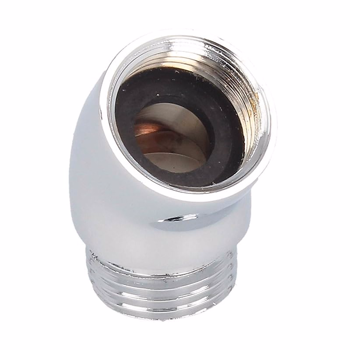 Shower Head Adapter,Solid Brass 135 Degree Shower Elbow Adapter,G1/2" Shower Head Extension Arm Connector (Chrome) (unspinable)