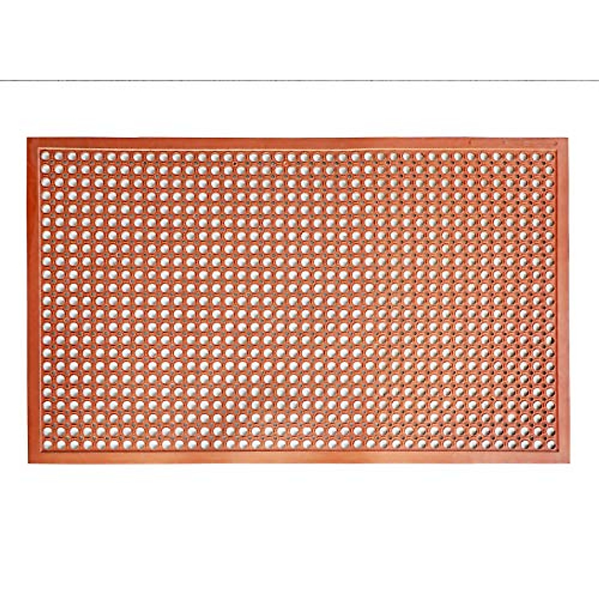 New Star Foodservice 54521 Commercial Grade Grease Resistant Anti-Fatigue Rubber Floor Mat, 36" x 60", Red