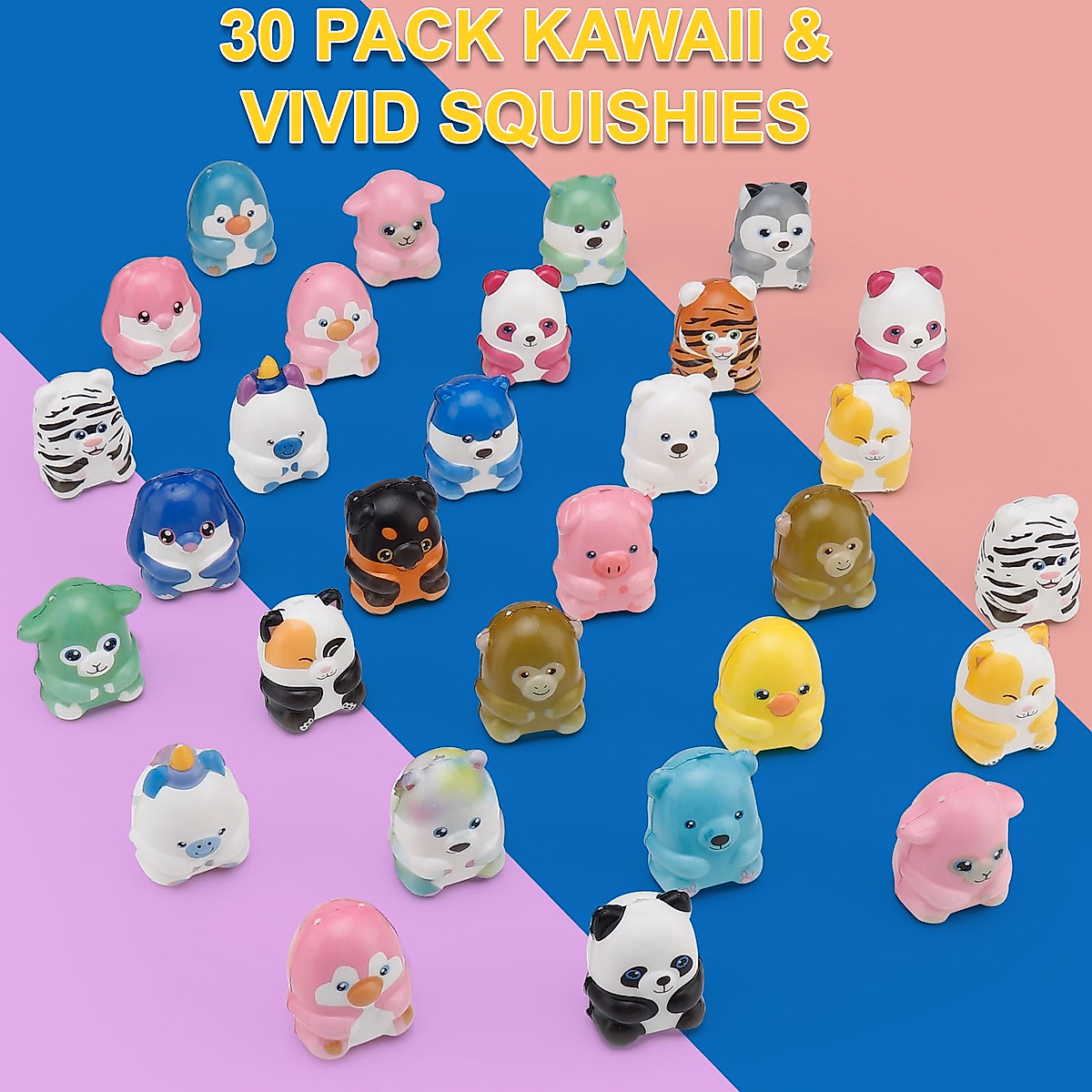 30 Packs Party Favors Slow Rising Stress Squishies for Kids, Birthday Goodie Bag Stuffers Treasure Box Toys, Kids Classroom Prizes