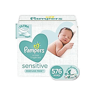 Pampers Baby Diaper Wipes Sensitive 9X Refill, 576 Count